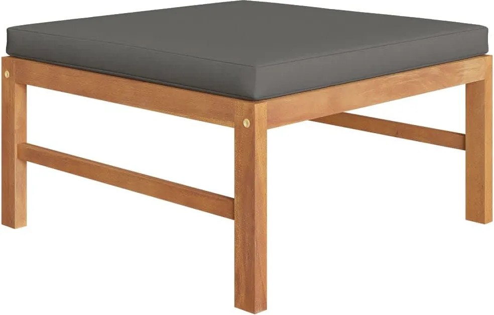 4dílná zahradní sedací souprava šedé podušky masivní teak 3087249