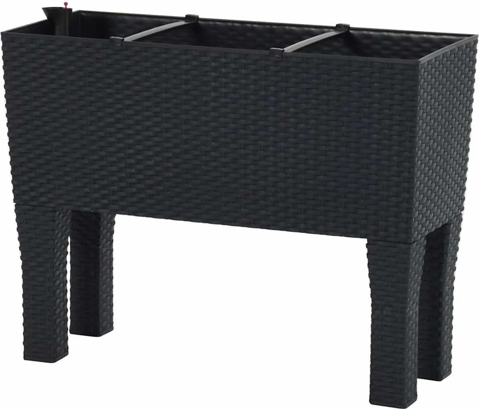 Vyvýšený záhon antracitový 60 x 25 x 46 cm PP ratan 152208