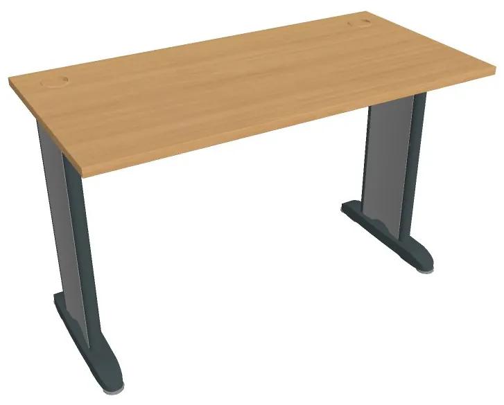 Stůl pracovní rovný 120 cm hl. 60 cm - Hobis Flex FE 1200 Dekor stolové desky: buk, Barva nohou: černá