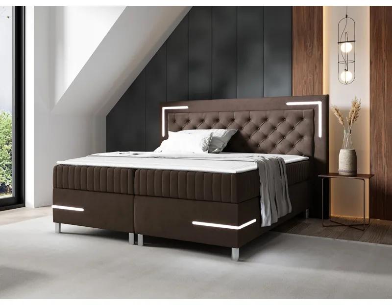 Kontinentální postel Suhak 5 LED, Rozměr postele: 180x200, Barva:: Velutto 15