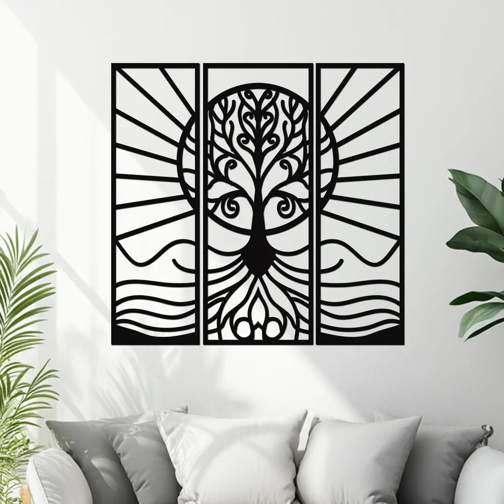 dřevo života Dřevěný strom RANNÍ PAPRSKY Zvolte rozměr (cm): 80x77, Zvolte barvu dekoru: Dub Sonoma