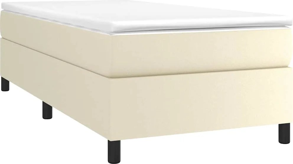 Rám postele s boxspringem krémový 90x200 cm umělá kůže 3121025