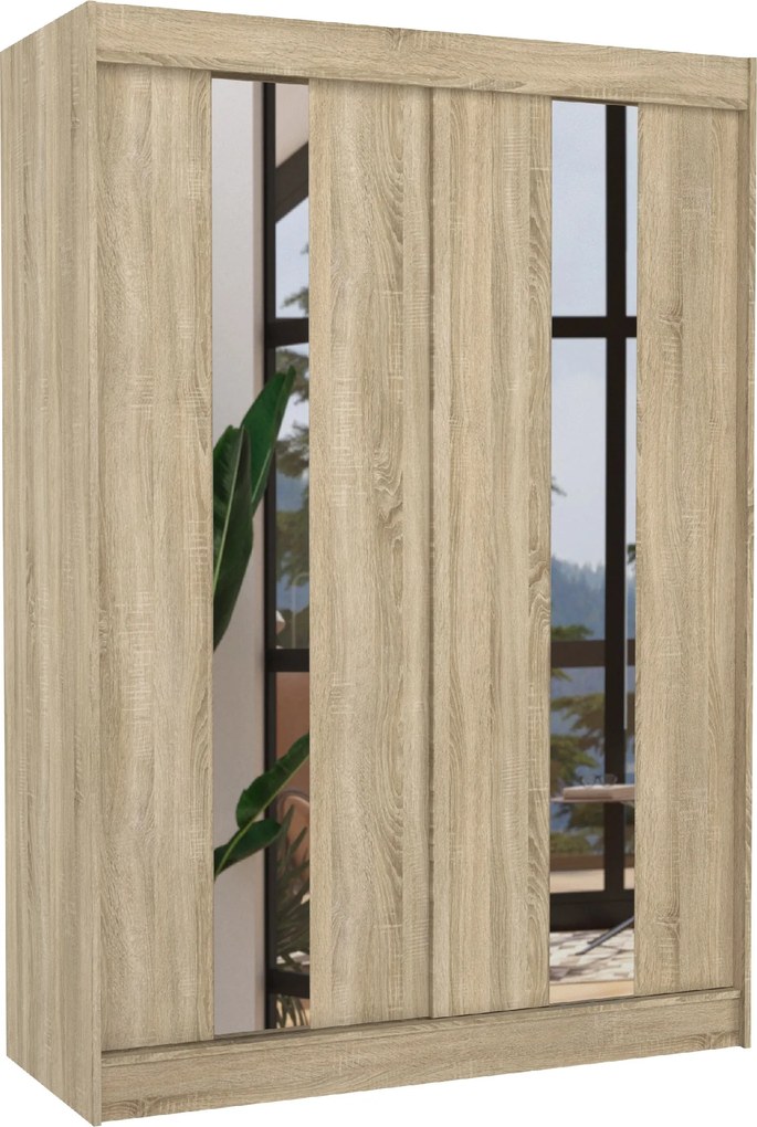 ADRK Furniture Posuvná skříň s zrcadlem BALTON 150 ADRK-SW-BALT-S-150
