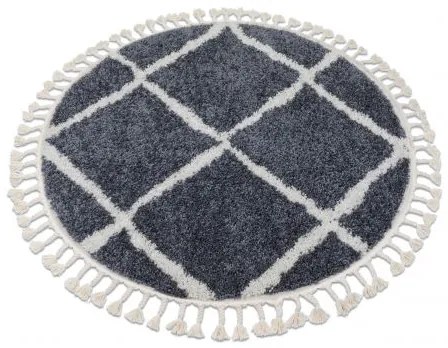 Dywany Luszczow Kusový koberec kulatý BERBER CROSS B5950, šedá bílá Rozměr koberce: 120 cm KRUH