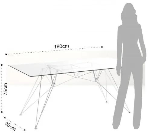 Skleněný jídelní stůl SPILLO 180cm TOMASUCCI
