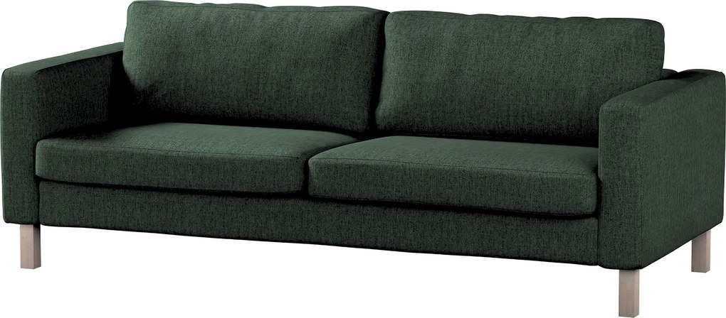 Potah na pohovku IKEA Karlstad 3-místná, nerozkládací, krátký barva zelená látka pletený vzor