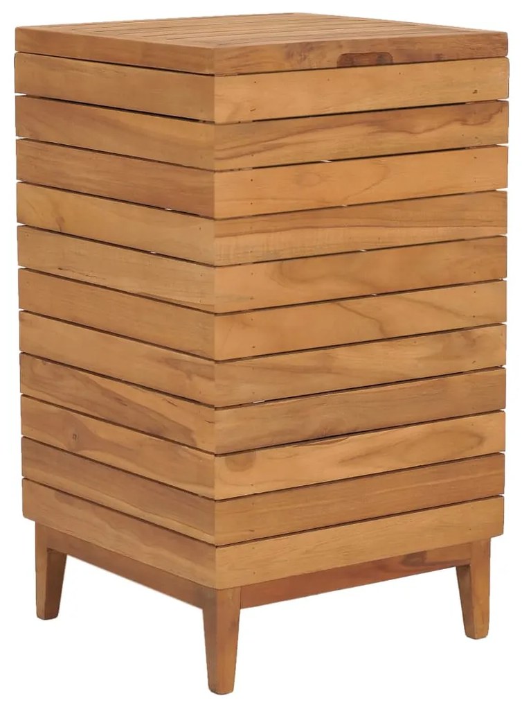 Koš na prádlo Lobeco - masivní teakové dřevo | 40 x 40 x 70 cm