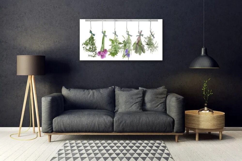 Obraz na skle Plátky Rostlina Kuchyně 125x50 cm