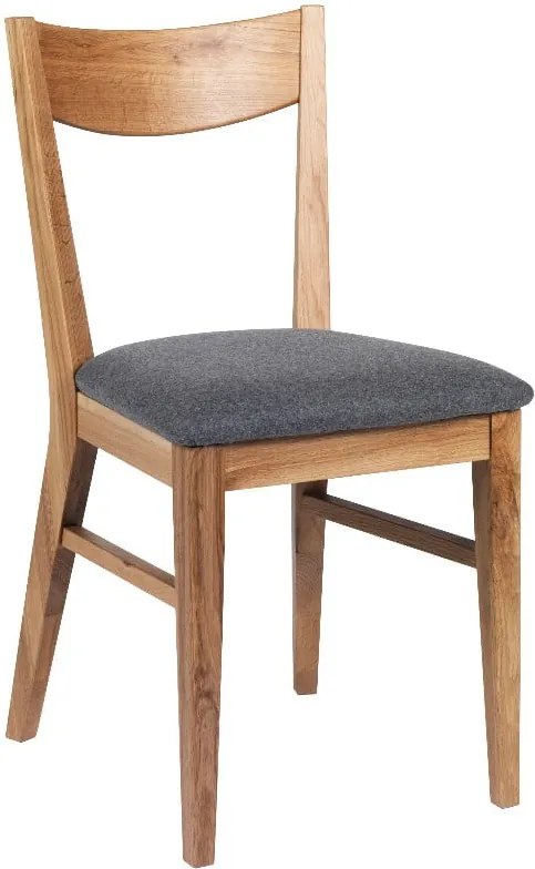 Hnědá dubová jídelní židle se světle šedým podsedákem Rowico Dylan