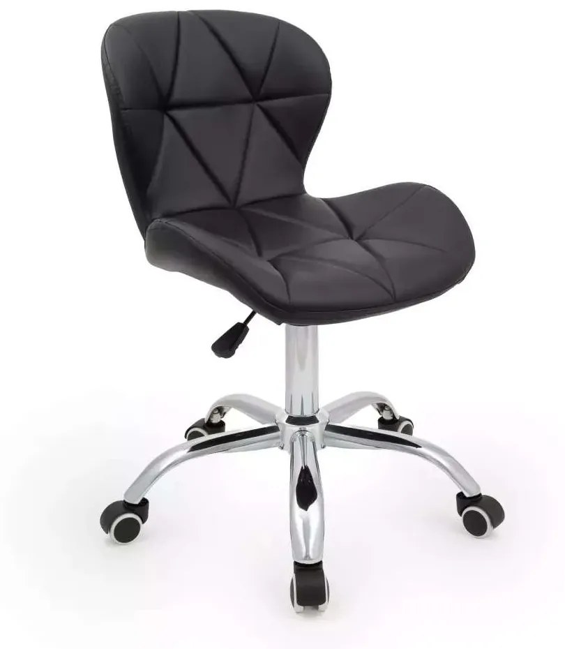 LuxuryForm DESIGN Židle LIVIO na stříbrné podstavě s kolečky - černá