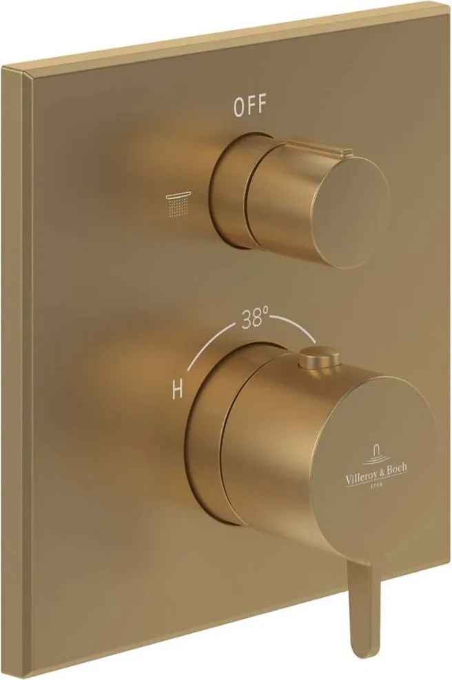 Villeroy & Boch Conum - Termostatická sprchová baterie pod omítku, kartáčované zlato TVS12700500076