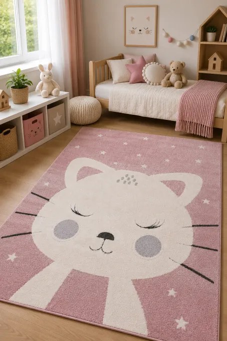 Koberec SKANDI KIDS A1096A růžový / krémový