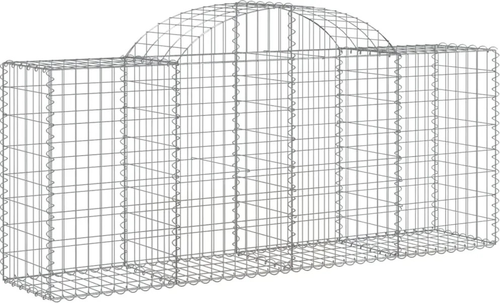 Klenuté gabionové koše 11ks 200x50x80/100 cm pozinkované železo 3146308
