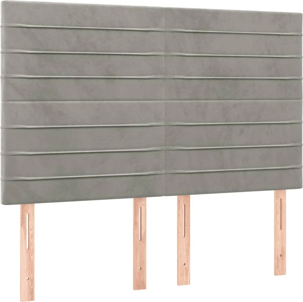 Box spring postel s matrací světle šedá 140x200 cm samet 3137905