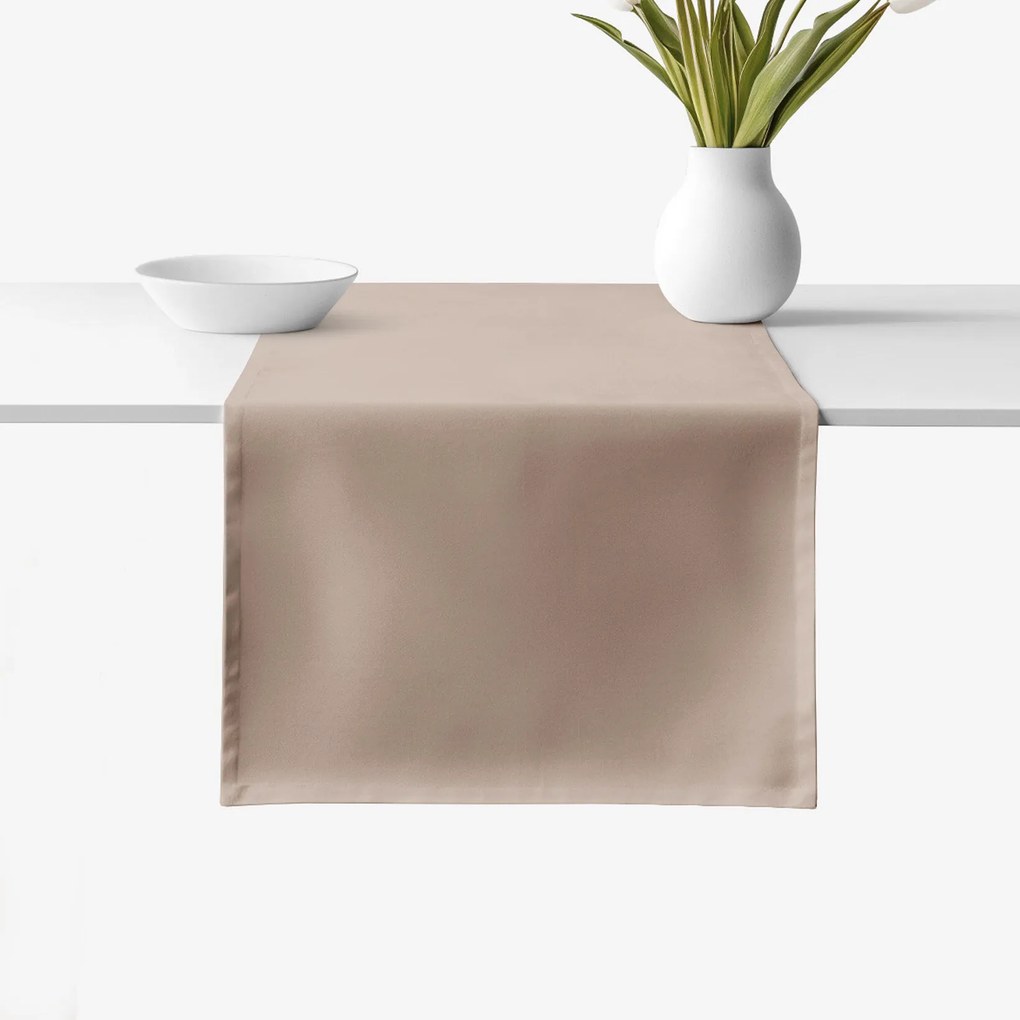 Goldea běhoun na stůl 100% bavlněné plátno - kávový hnědý 35x160 cm