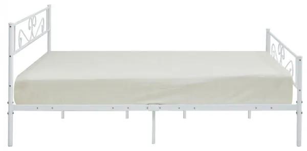 Kovová postel s roštem Bengrio 0601, Rozměr postele: 160x200, Barva: Bílá