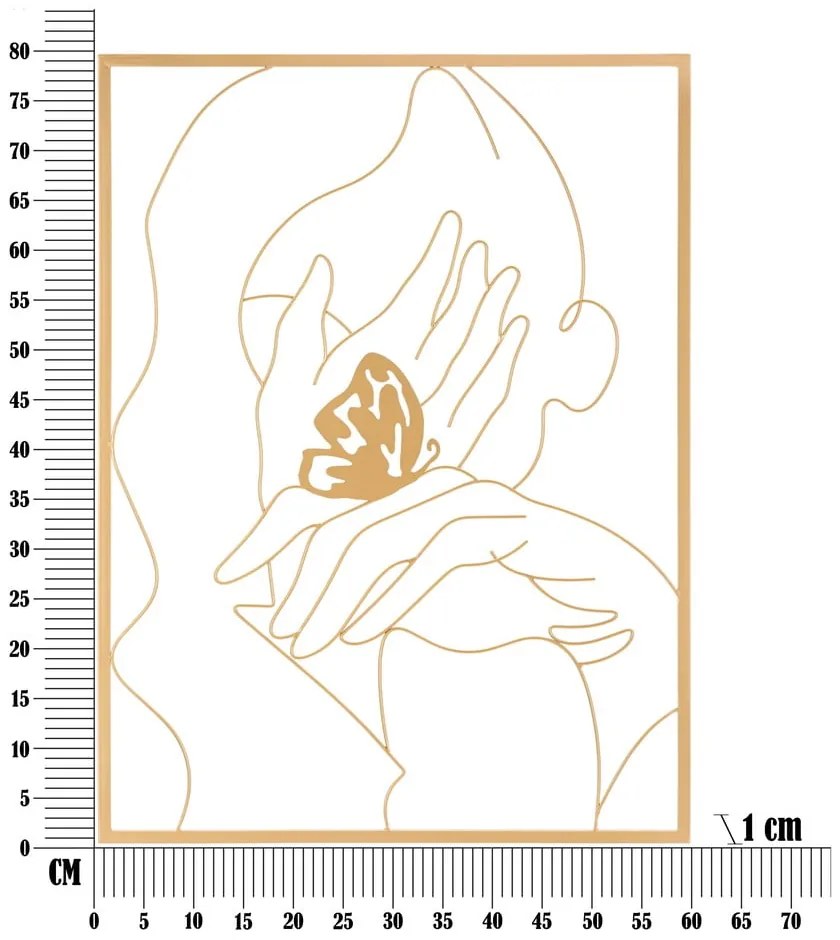 Kovová nástěnná dekorace 60x80 cm Hands on Face – Mauro Ferretti