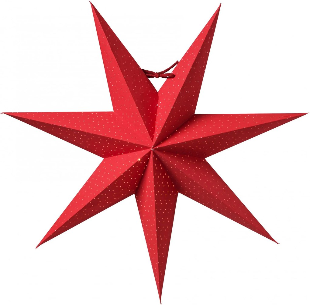watt & VEKE Závěsná svítící hvězda Aino Red 44 cm, červená barva, papír