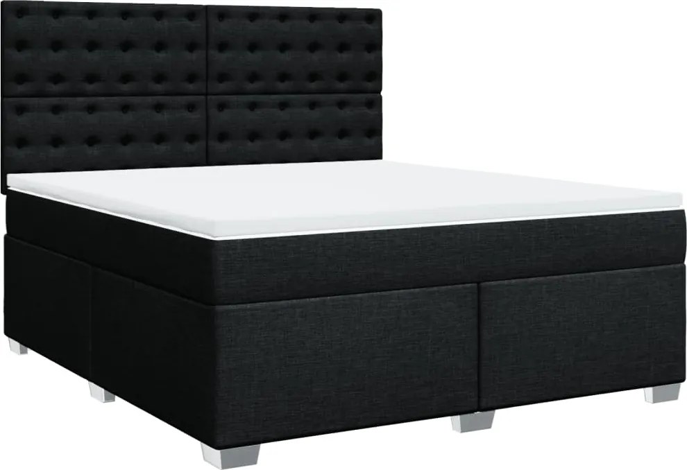 Box spring postel s matrací černá 180x200 cm textil 3292883