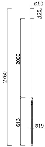 Mantra Torch, černé závěsné svítidlo LED 11W 3000K, výška 61,3cm