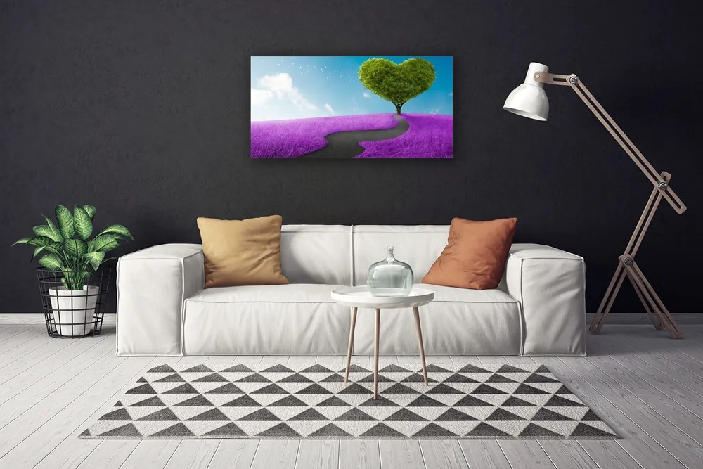 Obraz na plátně Louka Stezka Strom Příroda 125x50 cm