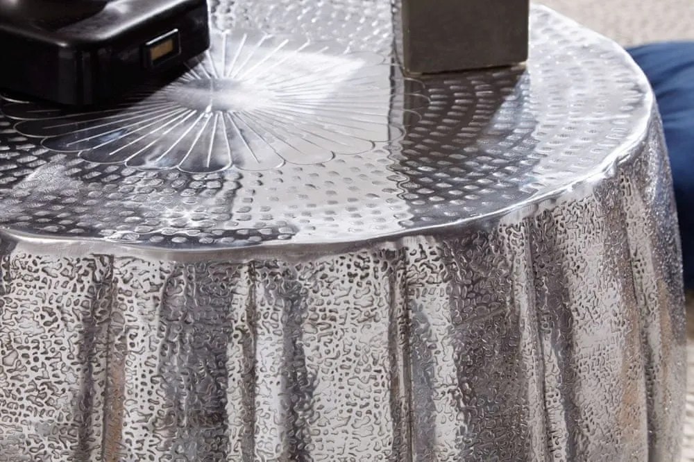 Bruxxi Konferenční stolek Visa, 60 cm, stříbrná