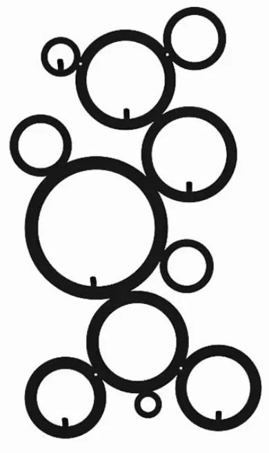 Walenty Kovový dekorativní věšák kruhy 30x60cm černý