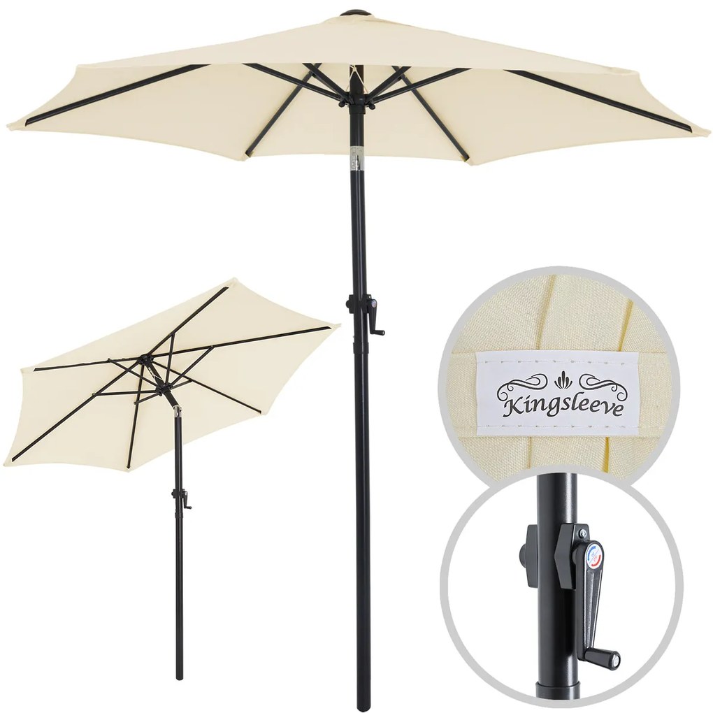 Slunečník béžový průměr 200 cm 102548