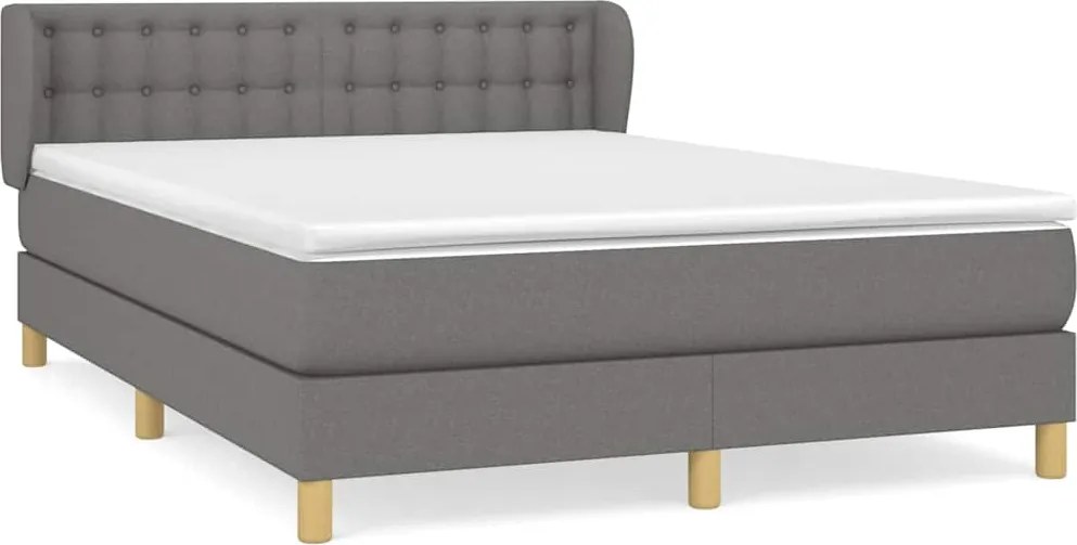 Box spring postel s matrací tmavě šedá 140x200 cm textil 3127126