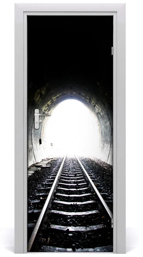 Fototapeta samolepící dveře koleje tunel 75x205 cm