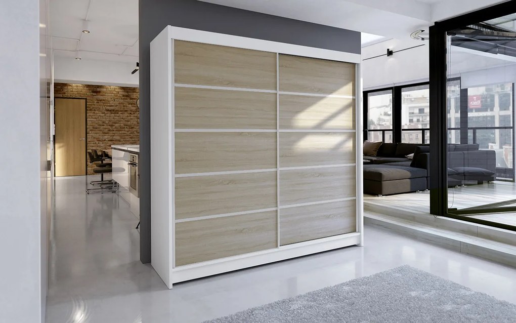 ADRK Furniture Posuvná skříň SPECTRA 180 SW-SPE-W+S-180+A299