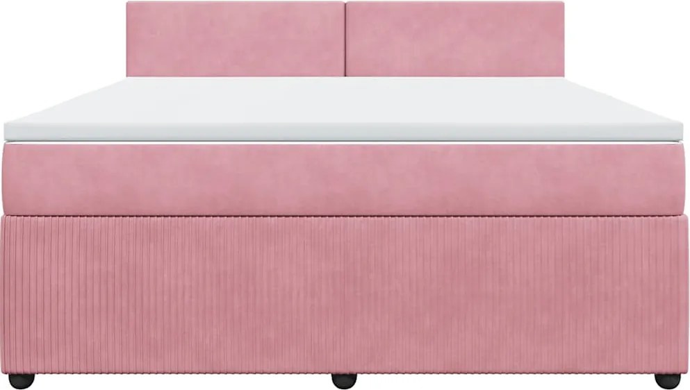 Box spring postel s matrací růžová 180x200 cm samet 3287805