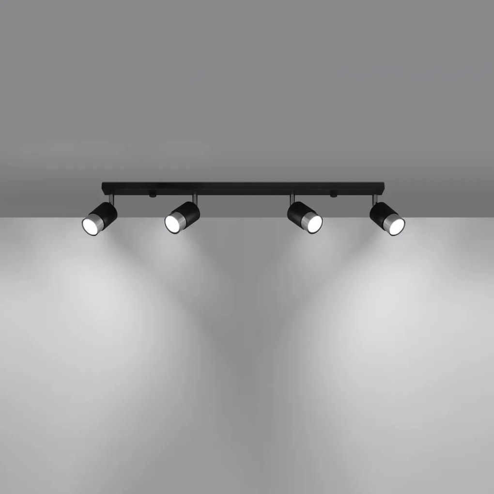 Sollux Lighting Stropní svítidlo NERO 4 Černá/chromové