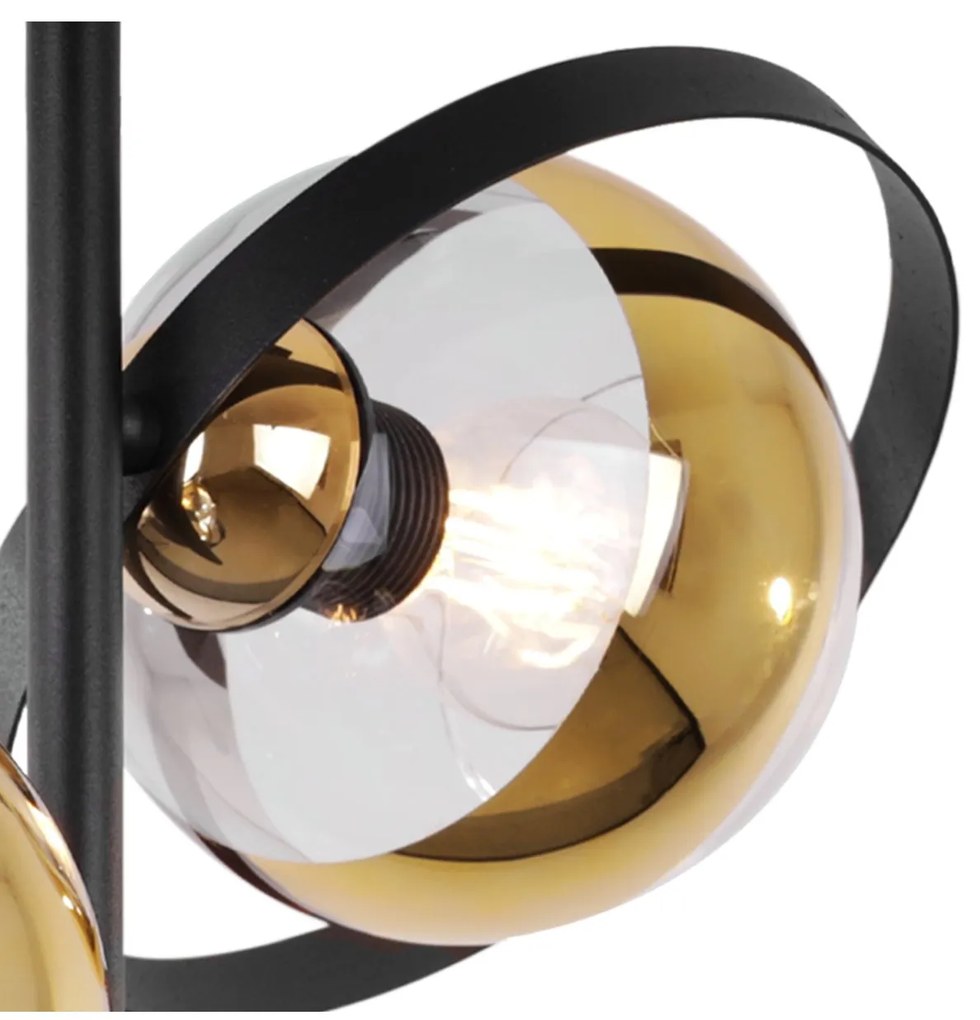 Stropní svítidlo Asturia Ring, 2x zlaté/transparentní skleněné stínítko, B/G