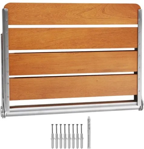 skládací týkové sedátko do sprchy 53,1 × 40,6 cm nástěnná sprchová lavice 226,8 kg