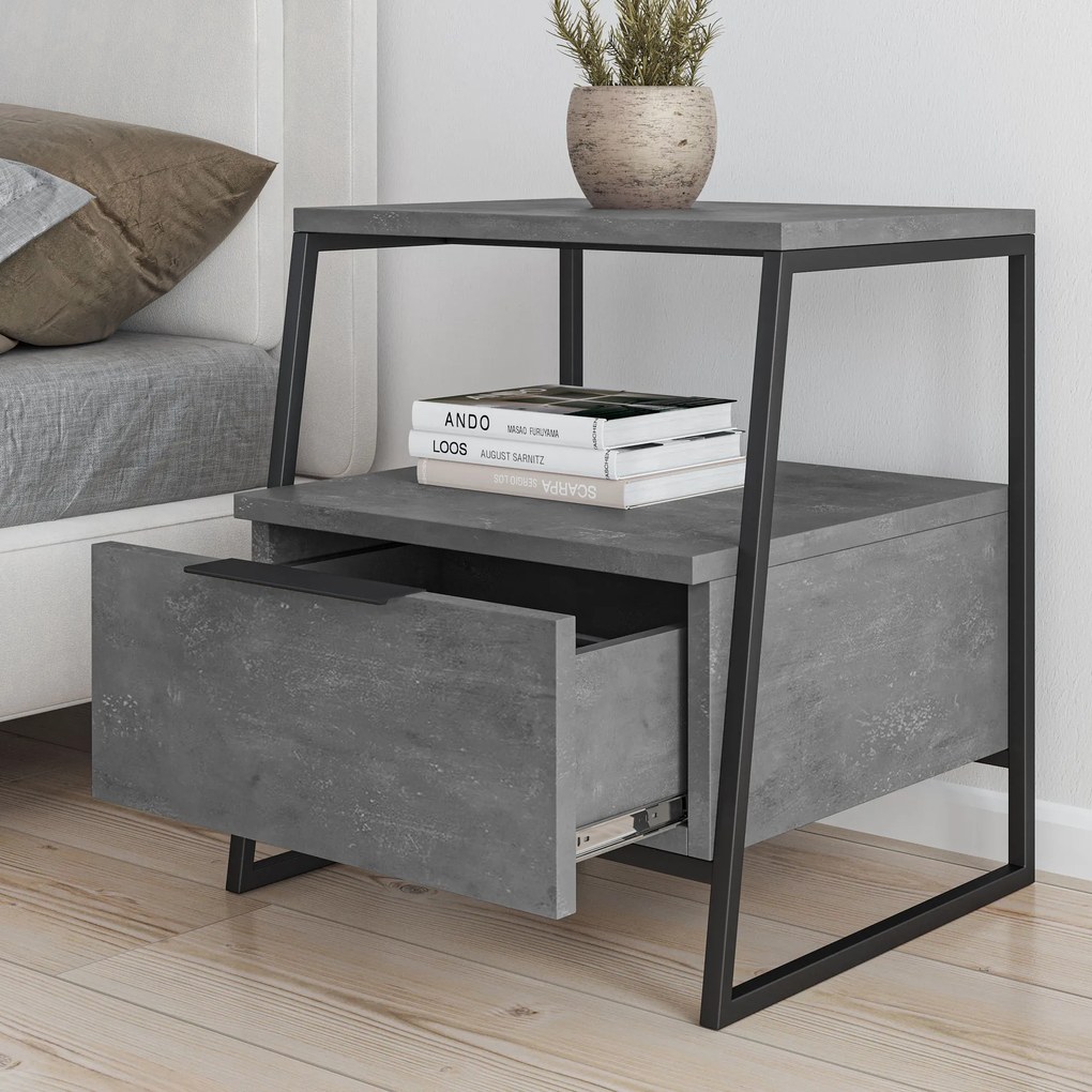 KALUNE DESIGN noční stolek PAL šedý 855DTE3546