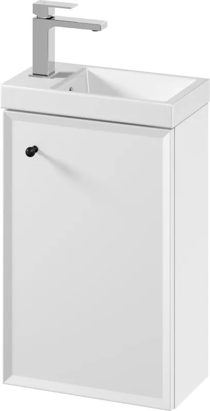 Cersanit Mille, závěsná WC skříňka 392x214x590 mm + keramické umyvadlo Como, bílá matná, S801-568