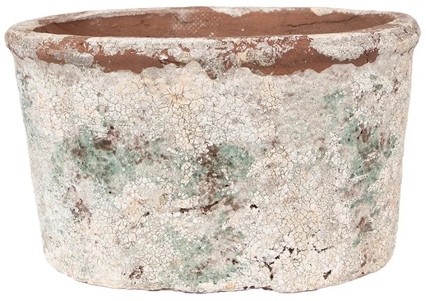 Dekorativní béžový antik terakotový květináč Teracci L - 21*13*12 cm