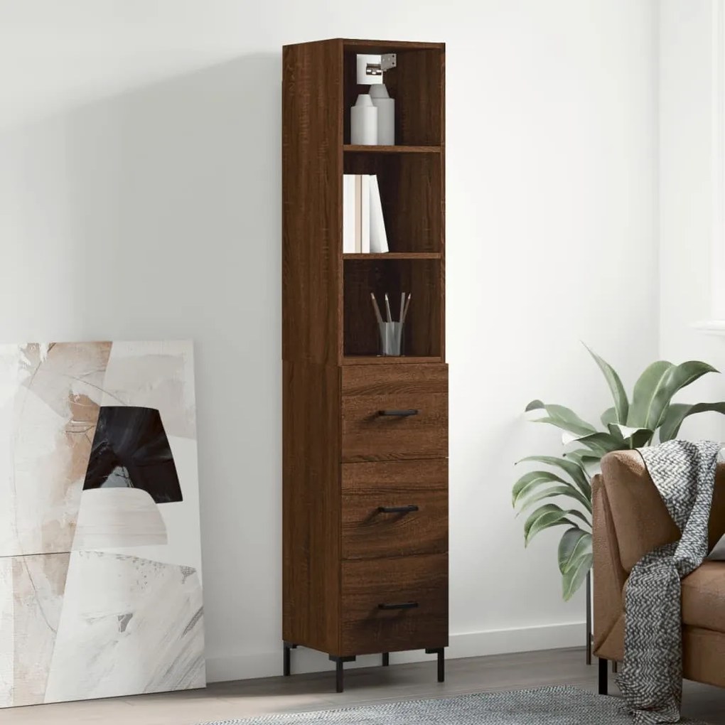 vidaXL Skříň highboard 34,5x34x180 cm kompozit [3189702] Barva: dub sonoma