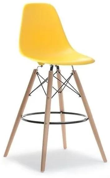 design4life Stylová barová židlička  MERLOTE žlutá