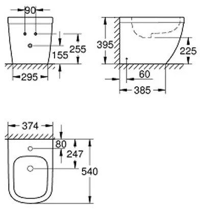 Grohe Euro Ceramic Stojící bidet s PureGuard, alpská bílá 39340000