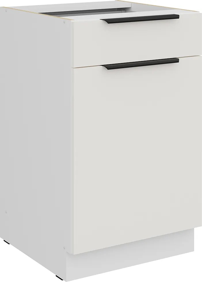 ARIA wh | dolní skříňka 50 D 1F 1S policová se zásuvkou | 50 cm | PREMIUM BOX | white