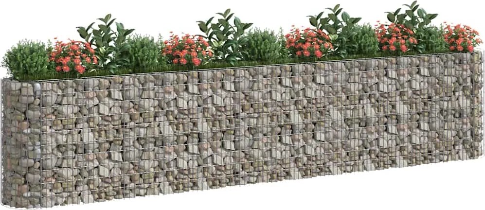Gabionový vyvýšený záhon pozinkované železo 470 x 50 x 100 cm 152037