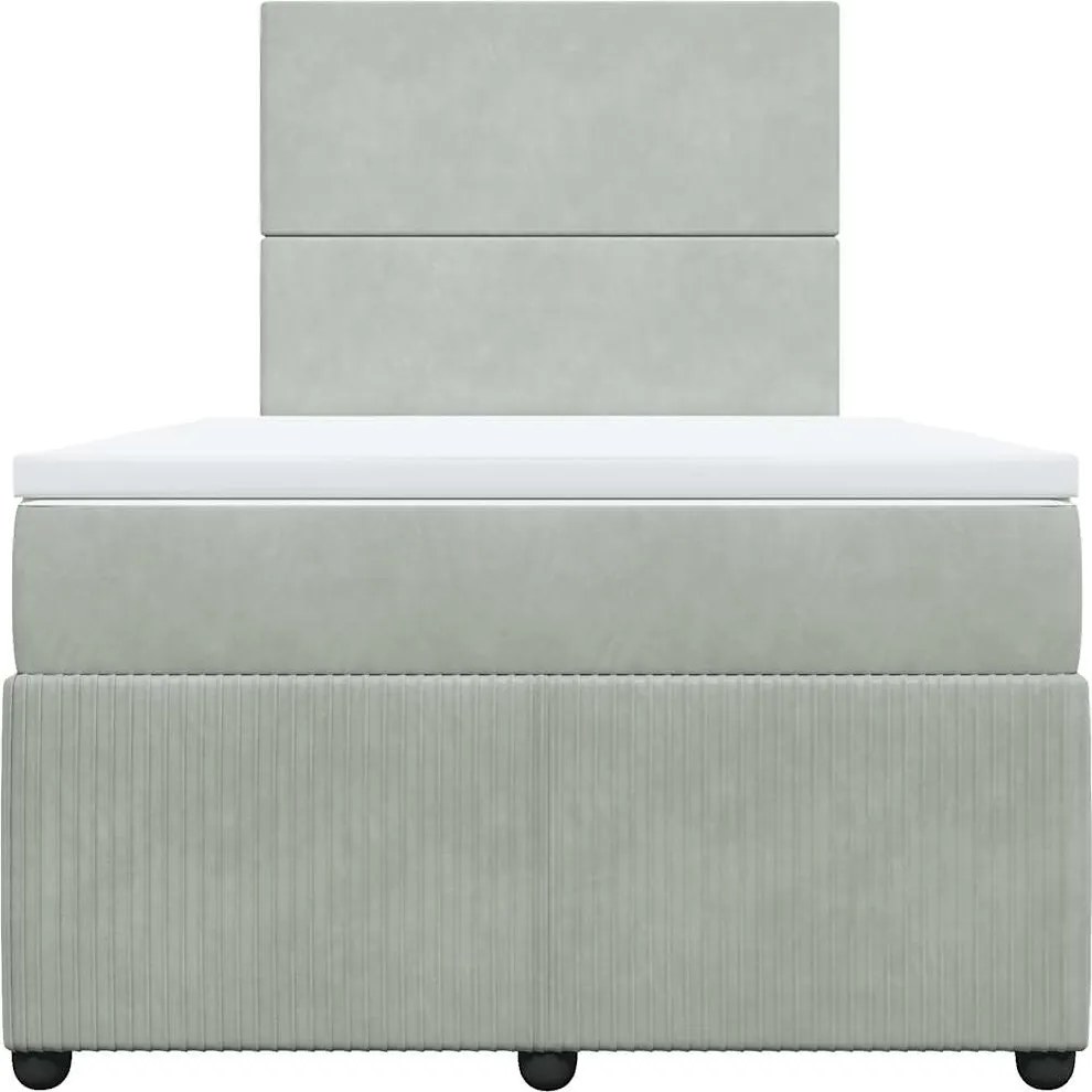 Box spring postel s matrací světle šedá 120x190 cm samet 3292280