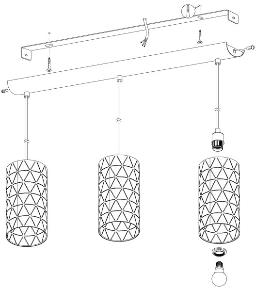 Eglo 98353 - Lustr na lanku RAMON 3xE27/40W/230V