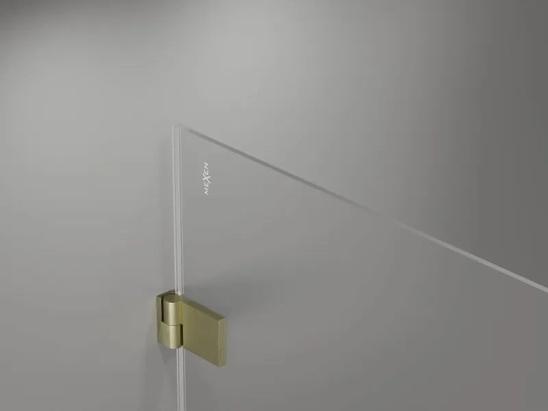 Mexen Lunar-B sprchové dveře otočné levé 65 cm, čiré, zlaté kartáčované - 832-065-000-55-00-L