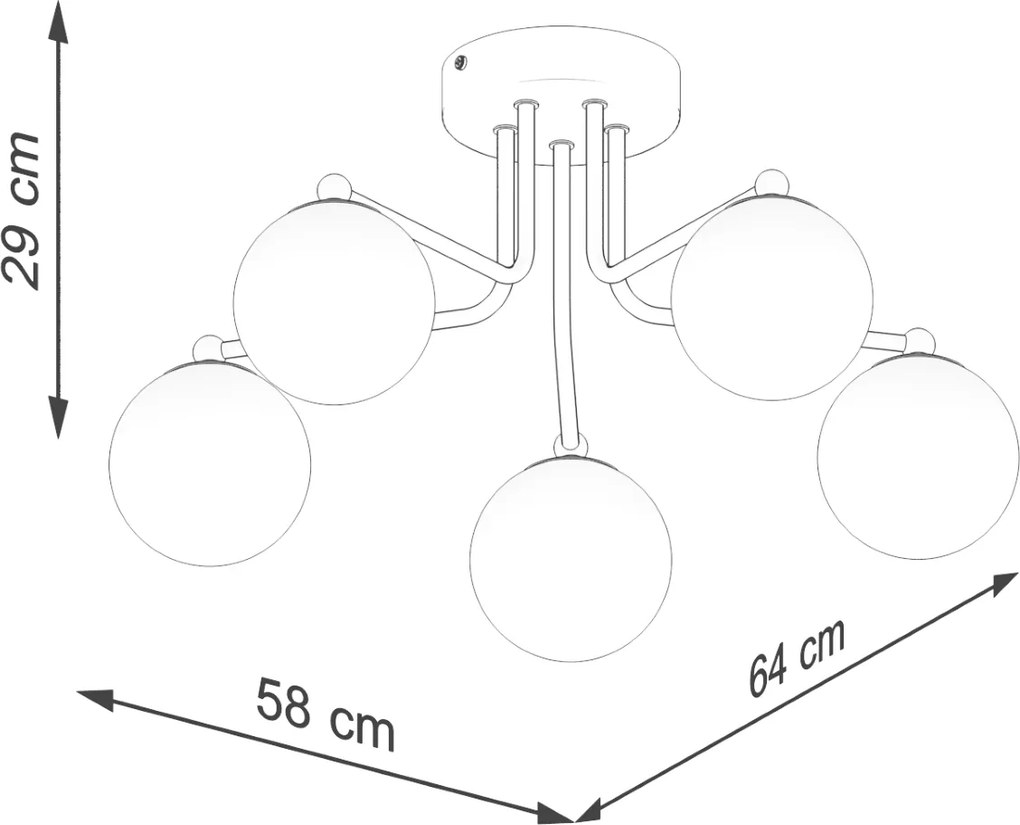 Sollux Lighting Lustr ASTRAL 5 černý