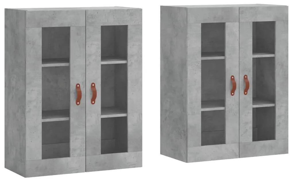 Nástěnné skříňky 2 ks betonově šedé kompozitní dřevo,  3197917