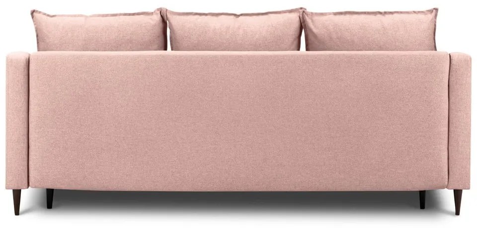 Růžová rozkládací pohovka s úložným prostorem Mazzini Sofas Ancolie, 215 cm