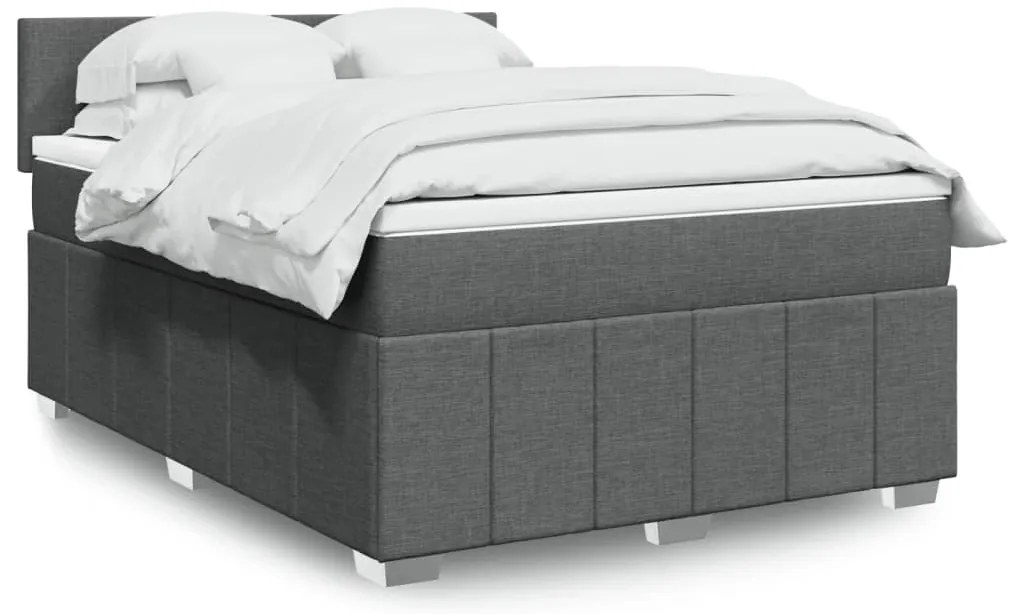 Box spring postel s matrací tmavě šedá 160x200 cm textil 3289413